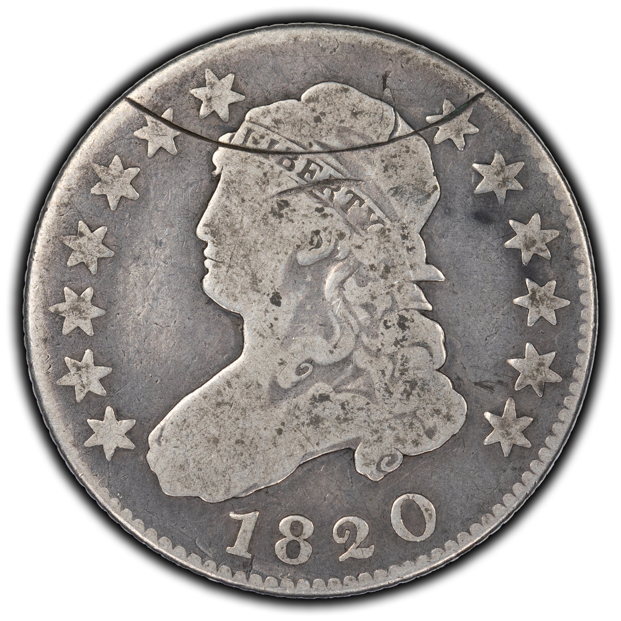 United States 1820 25 Cents Capped Bust Quarter Silver Coin - Incomple ...