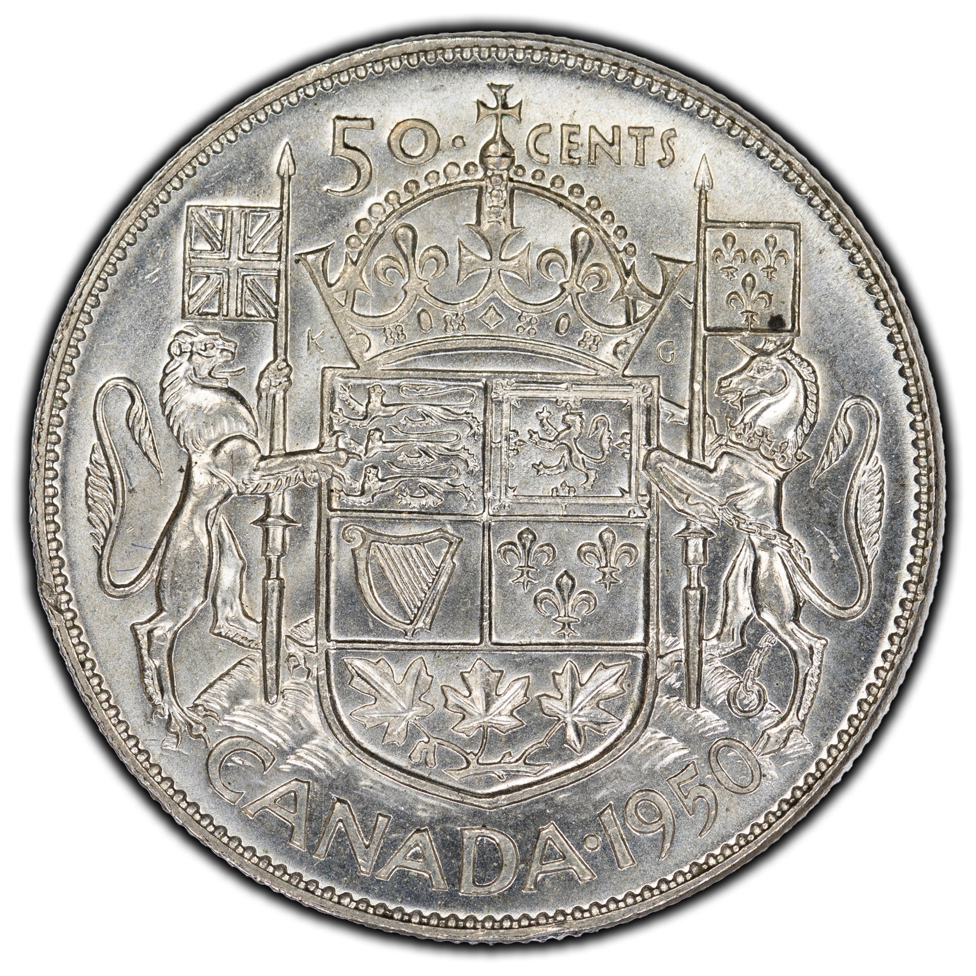 SOLD Canada 1950 Design 50 Cents Silver Coin - AU-50 - The Toronto Coin ...