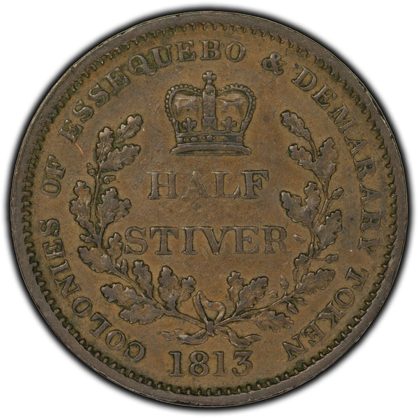 Demerara and Essequibo 1813 Half Stiver Coin - The Toronto Coin Shop