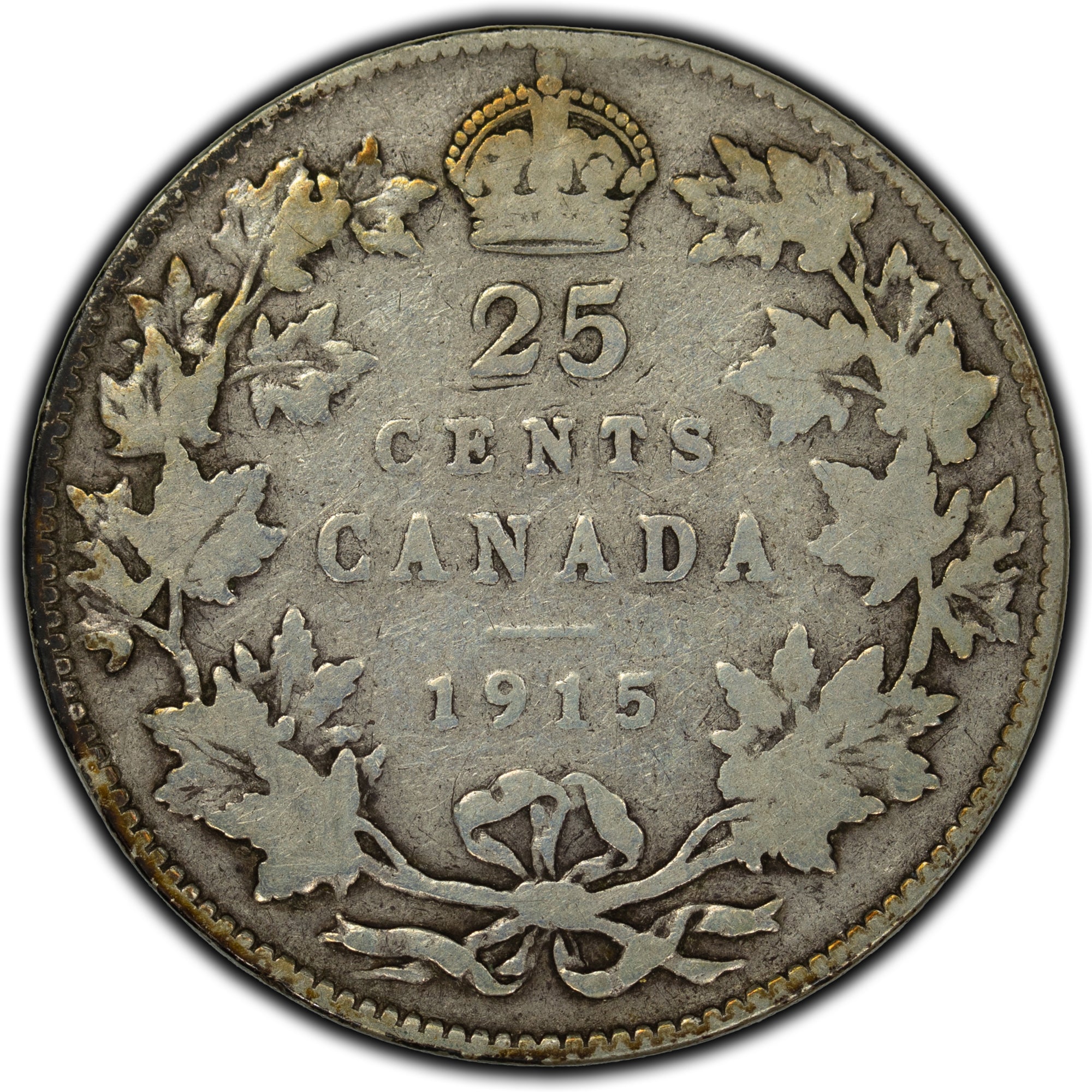 SOLD Canada 1915 25 Cents Silver Coin - VG-8 - The Toronto Coin Shop