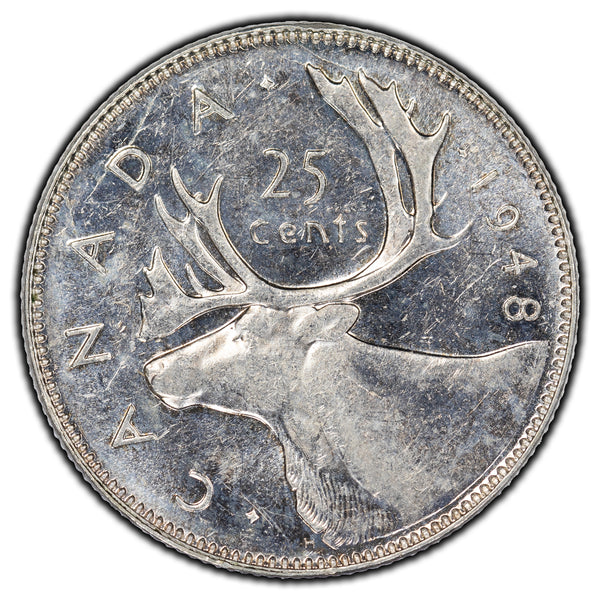 Canada 1948 25 Cents Silver Coin - AU-50 - The Toronto Coin Shop