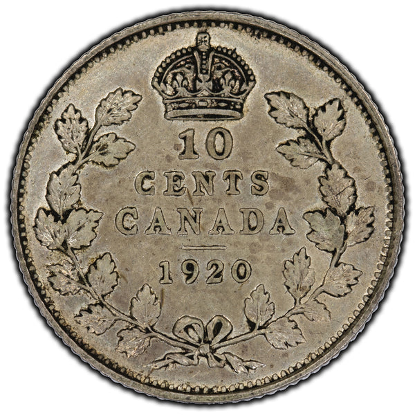 SOLD Canada 1920 10 Cents Silver Coin - VF-20 - The Toronto Coin Shop