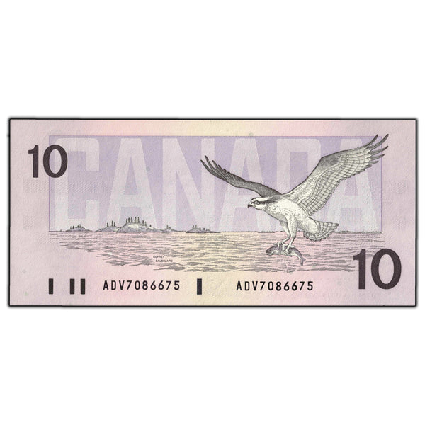 SOLD $10 1989 Bank of Canada Note Thiessen-Crow ADV Prefix BC-57a - Ch ...