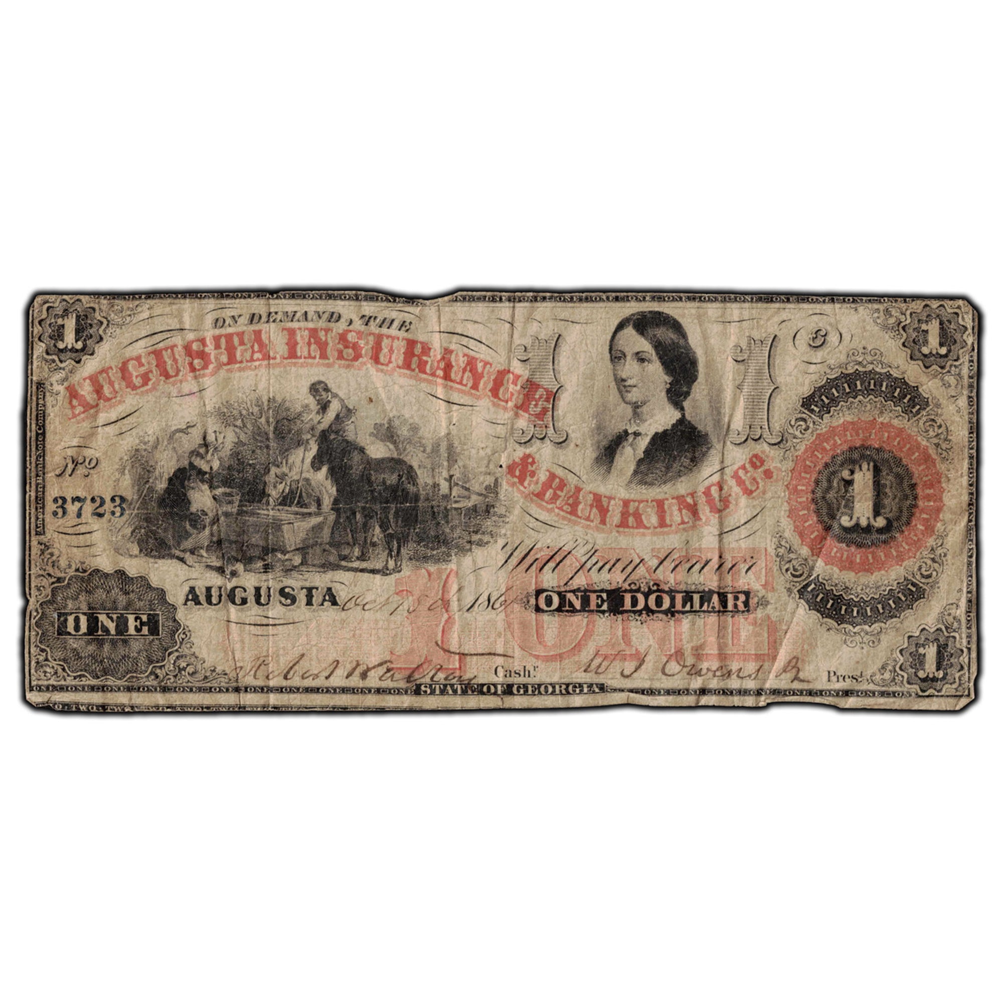 SOLD United States 1861 $1 Augusta Insurance & Banking Co. Georgia Not ...